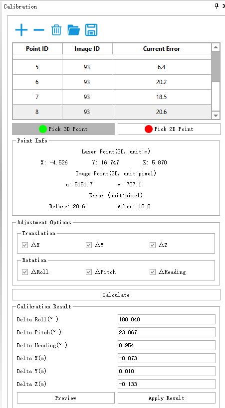 Camera Calibration · Lidar360mls User Guide