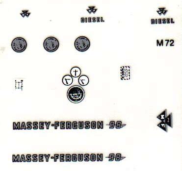 Decal 116 Massey Ferguson 98 Set Dm72 Midwest Decals And Farm Toys