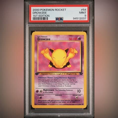 Pokemon Other Drowzee St Edition Psa Mint Pokmon Team Rocket Poshmark