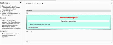 Selecting Over The Widget Collapses Content Selection Issue Ckeditor Ckeditor GitHub