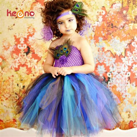 Girls Peacock Feather Costume