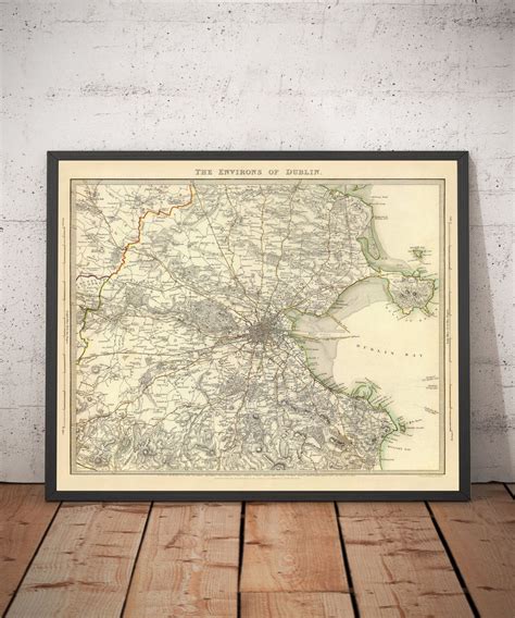 Old Map Of Dublin And Suburbs Ireland 1837 By Sduk Leinster Dubli