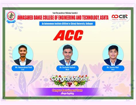 suhel sayyad on linkedin acc adcet campusrecruitment congratulations