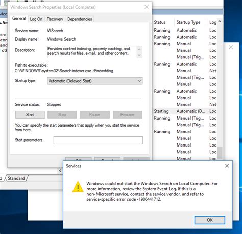 Indexing Service Was Off Nothing Indexed So Told It Rebuild But