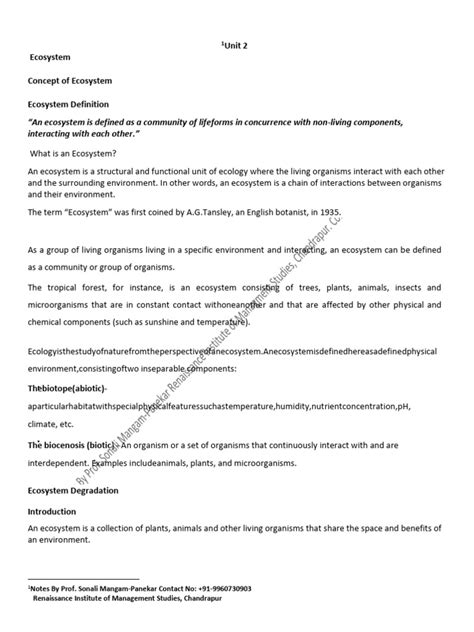 Unit 2 Ecosystem Pdf Ecosystem Food Web