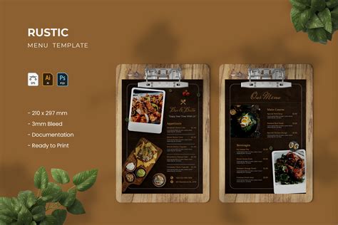 Rustic Menu Graphic By Vunira Template Creative Fabrica