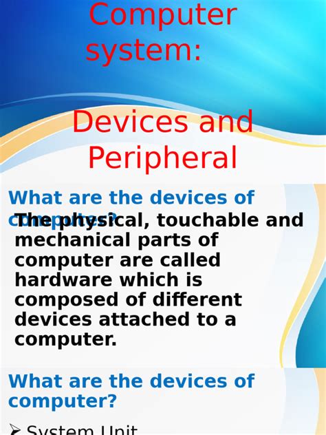 computer system devices and peripherals pdf computer data storage