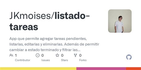 GitHub JKmoises Listado Tareas App Que Permite Agregar Tareas