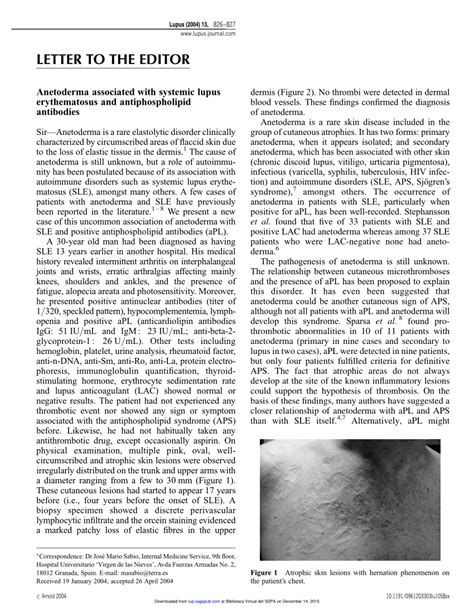Pdf Anetoderma Associated With Systemic Lupus Erythematosus And Antiphospholipid Antibodies Pdf Anetoderma Associated With Systemic Lupus Erythematosus And Antiphospholipid Antibodies