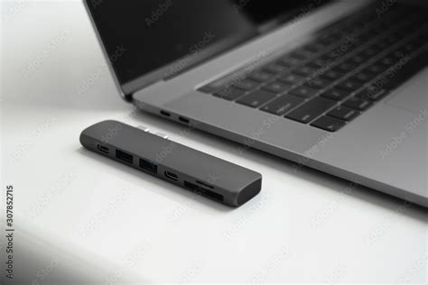 The USB Adapter Under The Type C Connector For Laptop Multiport