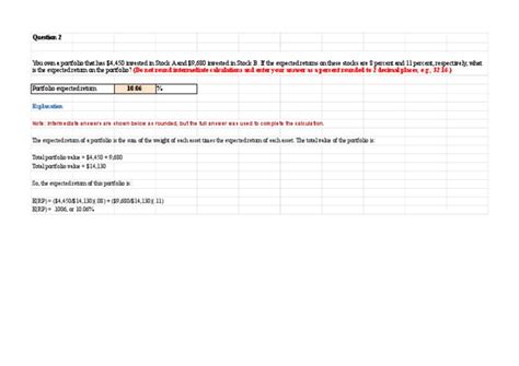 Portfolio Expected Return 2 Pdf