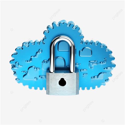 Cloud And Locked Padlock Security Data To Cloud Computing Concept