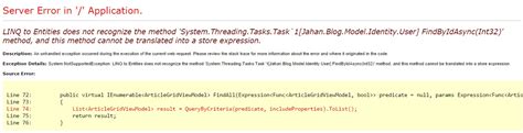 C Linq To Entities Does Not Recognize The Method Systemthreading