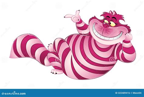 Cheshire Cat Laying And Smiling With All Teeth Wonderland Cat In Pink