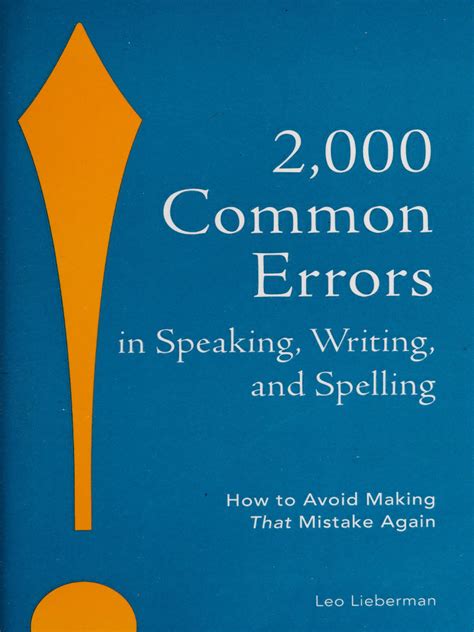 2000 Common Errors Speaking Writing And Spelling Pdf