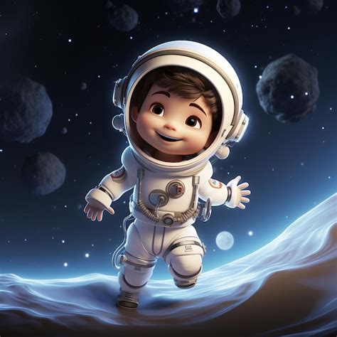 Premium Ai Image Cute Astronaut