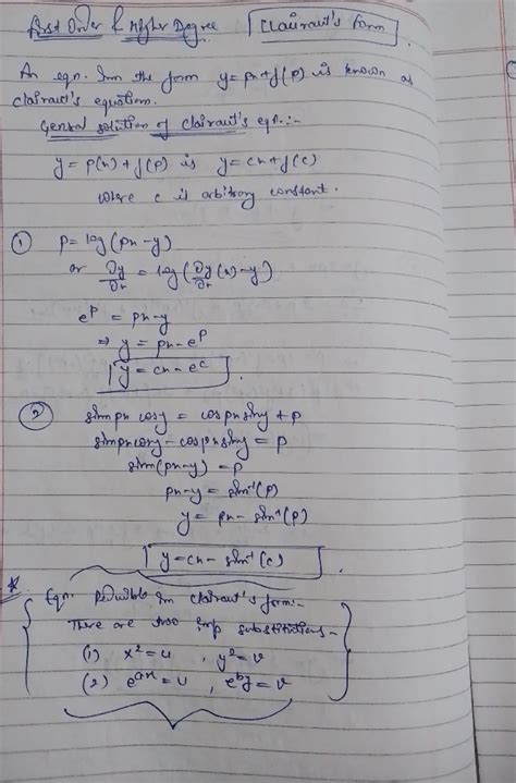 Clairauts Form Lecture Notes Matheamtics Clairaut Eaustm Tre Ore