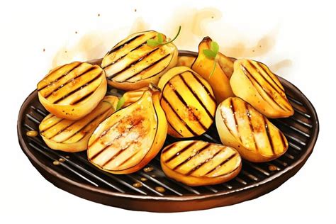 Premium Photo Grilled Pear Slices Illustration