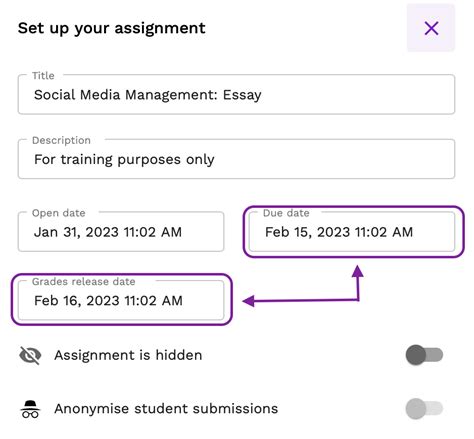 Edit An Assignments Due Date Aula