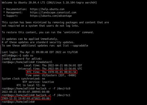 rtc can t hold time the after system rebooted in l4t 35 1 jetson agx