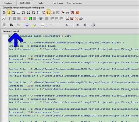 bitmap2lcd text processing on multiple files located in a folder
