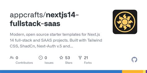 Github Appcraftsnextjs14 Fullstack Saas Modern Open Source Starter