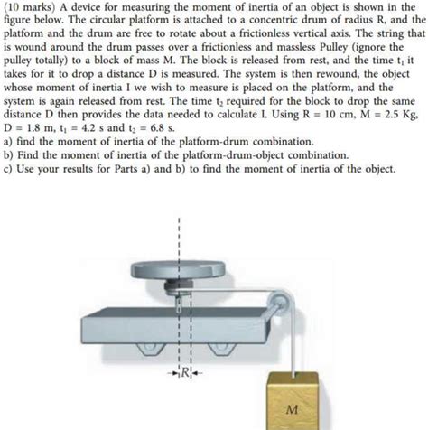 10 marks a device for measuring the moment of inertia of an object