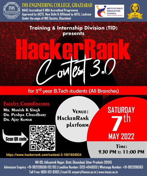 Hackerrank Contest 3 0 On Hackerrank Platform Online IMSEC Ghaziabad