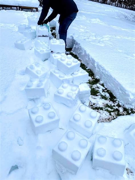 Snowcraft Building A Lego Snowfort From Giant Lego Snow Bricks — Veranda Vikings