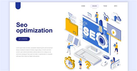 Seo Optimization Isometric Landing Page Graphics Envato Elements