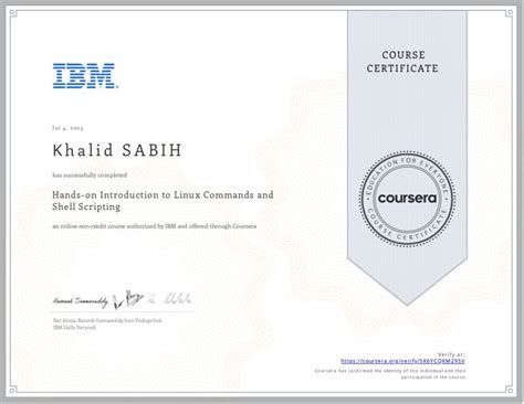 khalid sabih on linkedin ibm coursera linuxcommands shellscripting continuouslearning