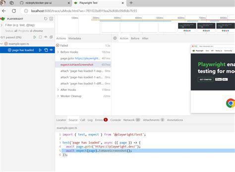 dockerfile playwright ui mode with docker unable to find tests