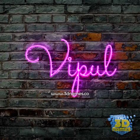Preview Pink Neon Name For Vipul