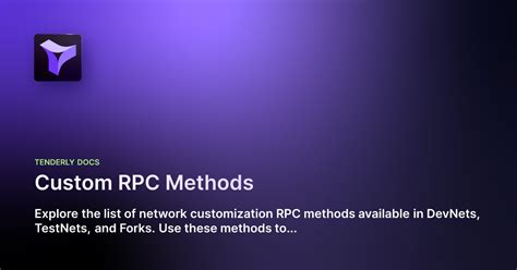 Custom Rpc Methods Tenderly Documentation