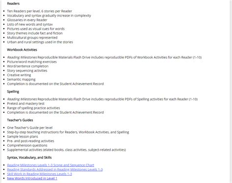 Reading Milestones Special Ed Resources