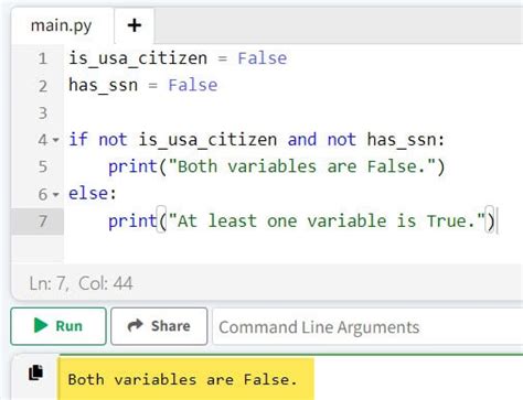 How To Check If Both Variables Are False In Python