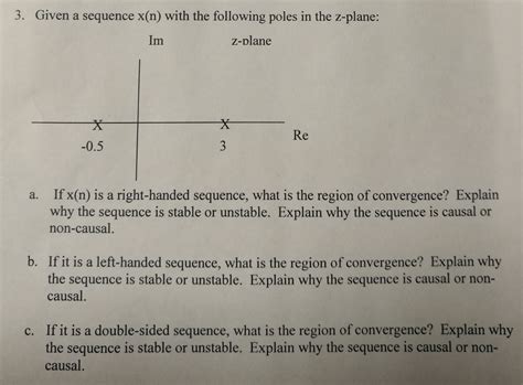 Solved Given A Sequence X N With The Following Poles In The Chegg Com