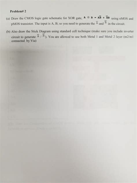 Solved Problem A Draw The CMOS Logic Gate Schematic For Chegg