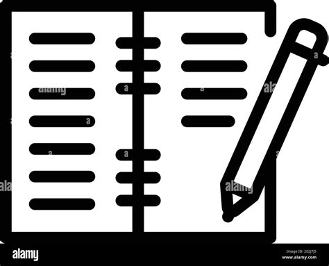 School Notebook Icon Outline School Notebook Vector Icon For Web Design Isolated On White