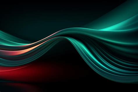 Premium Photo Dark Green Wave Lines In Silhouette With Blue