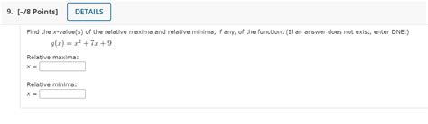 Solved Find The X Value S Of The Relative Maxima And