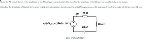 Solved Study The AC Circuit Shown If The Amplitude Of The Chegg
