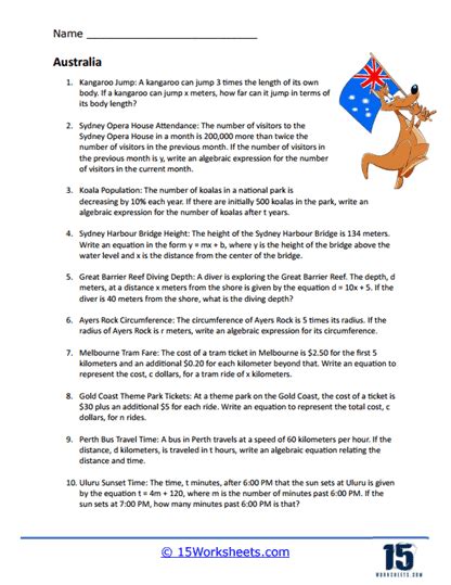 Algebra Word Problems Worksheets 15 Algebra Word Problems Worksheets 15