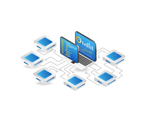 Premium Vector Flat Isometric 3d Illustration Server Chip Network