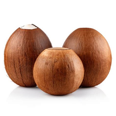 three coconuts in a row a unique blend of design and texture stock