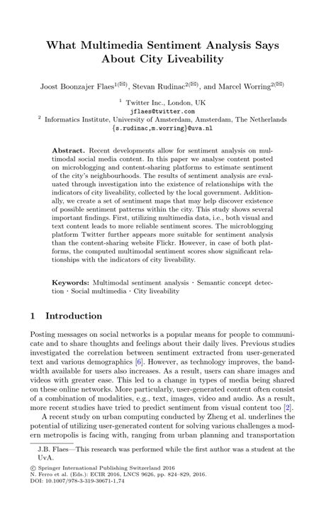 pdf what multimedia sentiment analysis says about city liveability