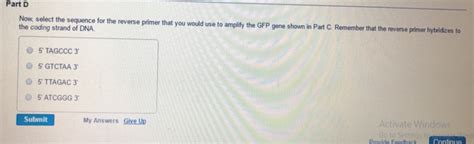 now select the sequence for the reverse primer that