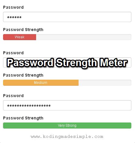 JQuery Password Strength Meter For Twitter Bootstrap Example