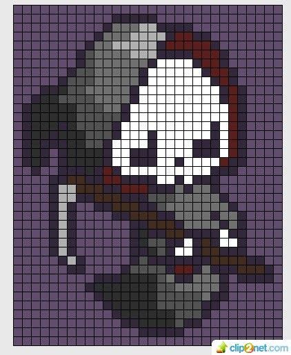 Spooky Perler Bead Patterns Pixel Art Grid Halloween Ghost Pixel Art