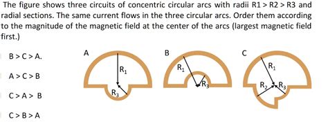 The Figure Shows Three Circuits Of Concentric Circular Arcs With Radii